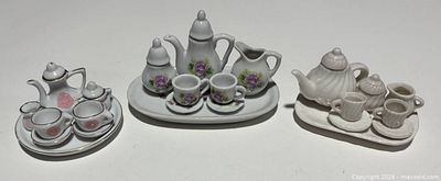 Miniature porcelain tea sets, three sets | Maxsold