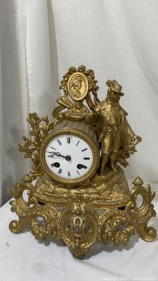 Vintage Victorian Gold Gilt Metal Clock | Maxsold
