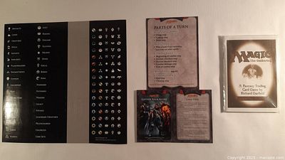 Magic: The Gathering sticker sheet, 3 reference cards, 1994 rulebook ...