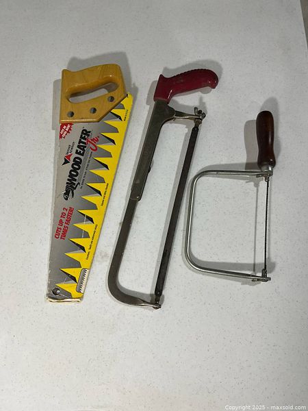 3 saws: hand, hacksaw, coping | Maxsold