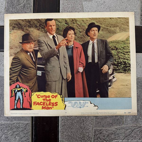 1958 Curse of the Faceless Man lobby card | Maxsold