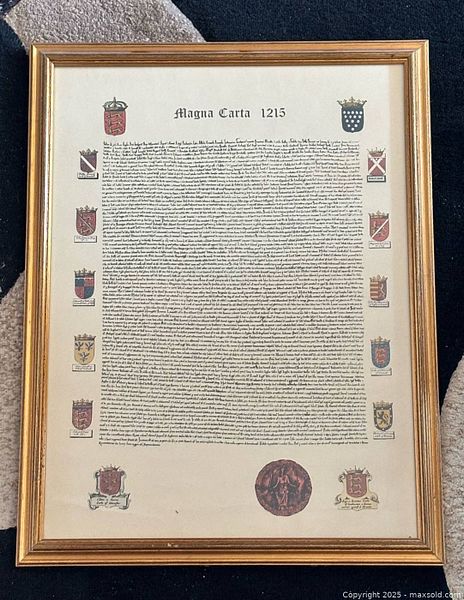 Magna Carta 1215 framed print | Maxsold