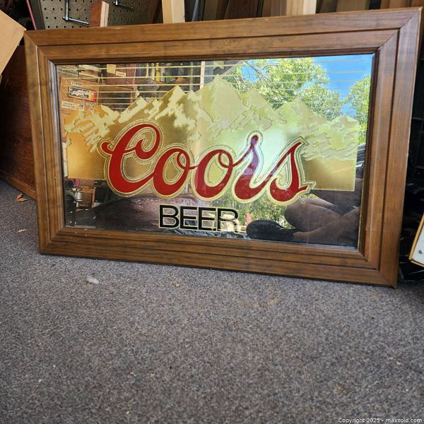 1983 Coors Beer framed bar mirror | Maxsold
