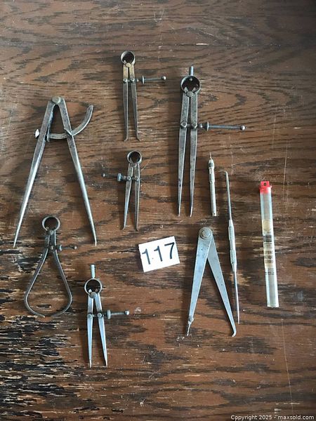 Vintage machinist scribers and divider set | Maxsold