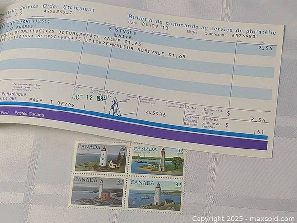 1984 Canada Lighthouses Mint Stamp Block | Maxsold