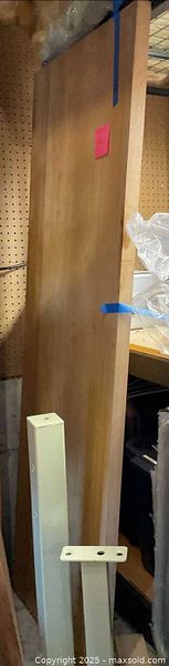 Oak butcher block tabletop with legs | Maxsold