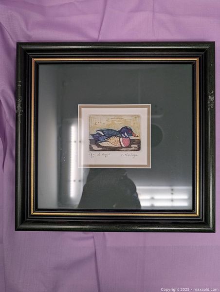 Le Huppe limited edition etching 26/80 signed C. Montoya | Maxsold