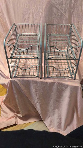 Two 2-Tier Metal Wire Countertop Storage Racks | Maxsold