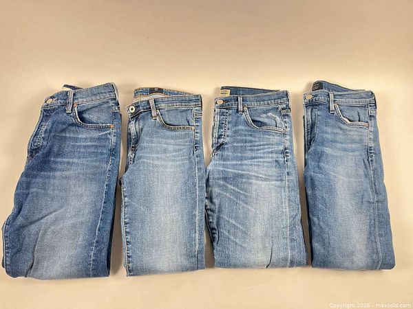 4 pairs designer blue denim jeans size 28-29 | Maxsold