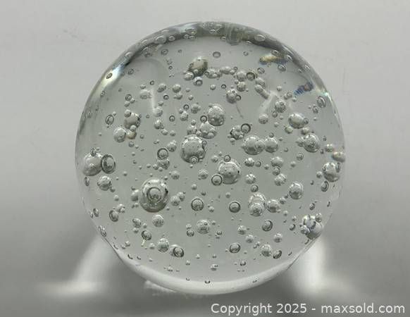 Controlled Bubble Clear Glass Paperweight | Maxsold