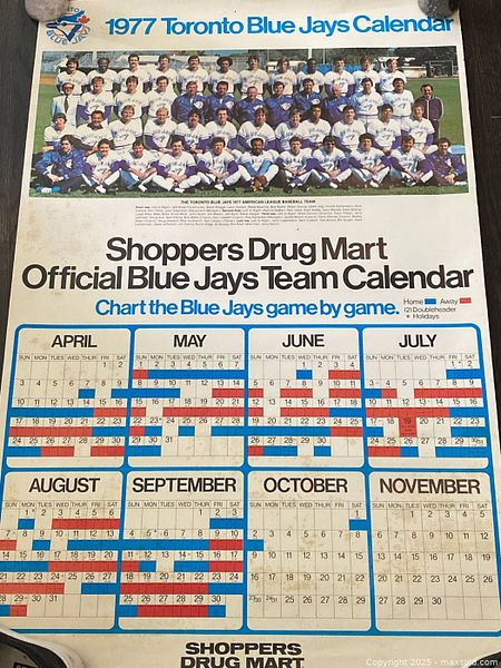 1977 Toronto Blue Jays team calendar poster | Maxsold