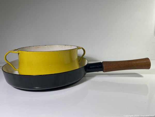 Vintage Dansk enamel saucepan and skillet | Maxsold