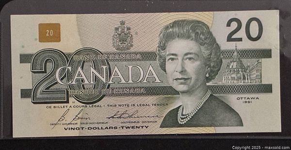 1991 Canadian $20 Queen Elizabeth II Banknote UNC | Maxsold