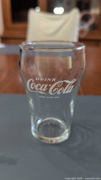 Coca-Cola 4 in clear logo glass | Maxsold