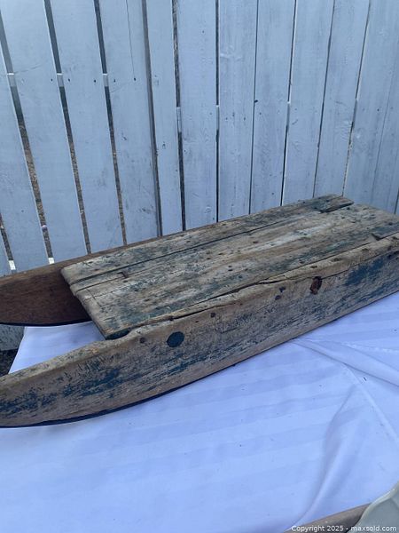 Vintage handmade wooden snow sled | Maxsold