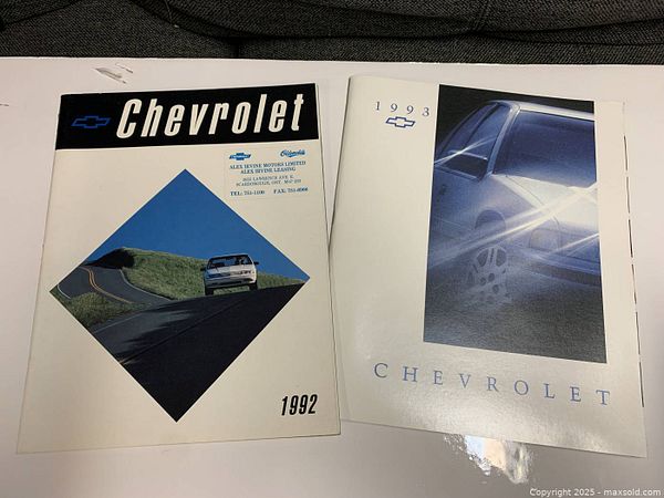 1992 and 1993 Chevrolet car sales brochures | Maxsold
