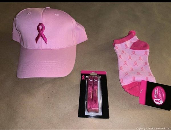 Breast Cancer Awareness hat, ankle socks, shoelaces | Maxsold