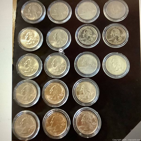 18 Uncirculated State Quarters in Capsules | Maxsold