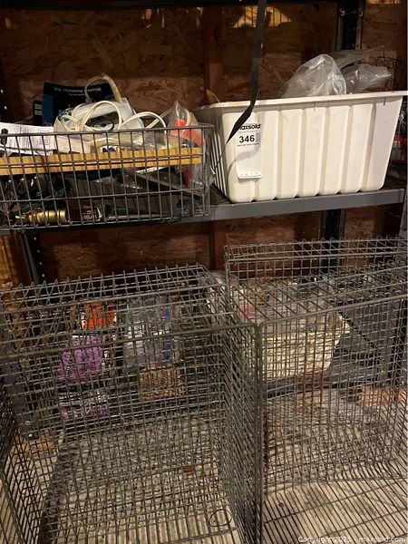 Assorted small hardware and wire racks | Maxsold