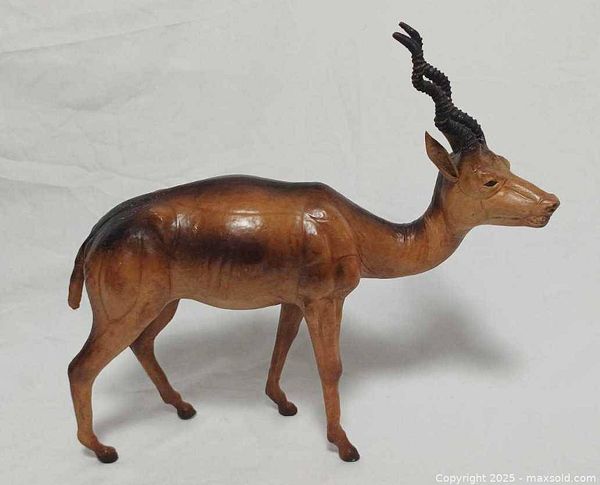 Vintage Leather Antelope Figure | Maxsold