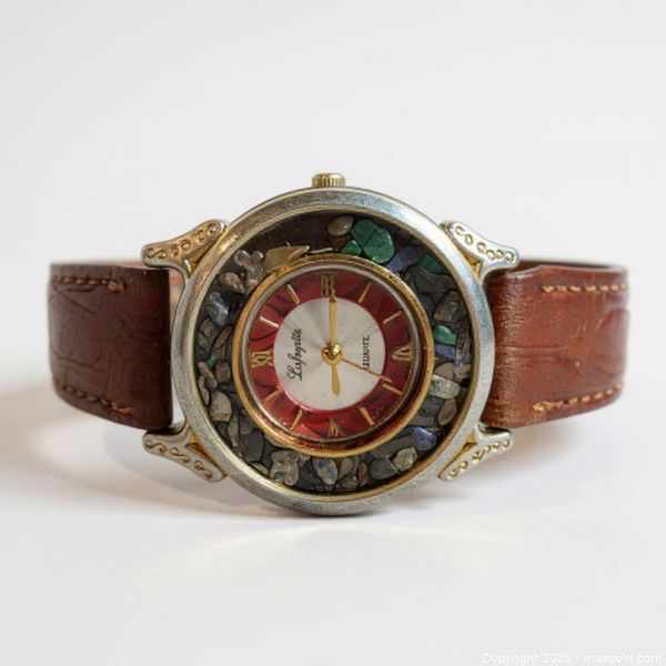 Lafayette quartz watch with gemstone bezel | Maxsold