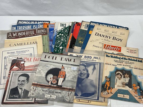 Vintage piano sheet music, 1947 Liberty, etchings | Maxsold