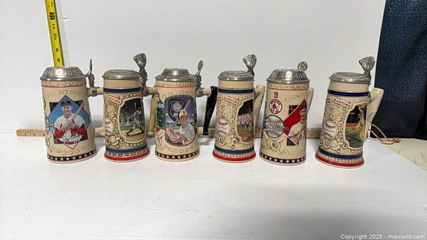 6 Baseball Legends Ceramic Lidded Steins | Maxsold