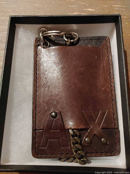 Armani Exchange leather key chain with box | Maxsold