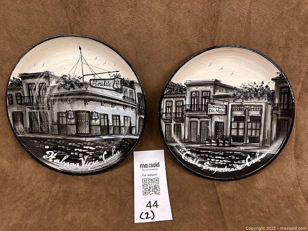 Two Hand-Painted Cuban Clay Plates | Maxsold