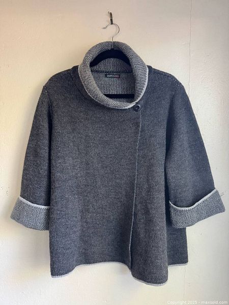 Women’s Italian cowl-neck wool-blend cardigan sweater | Maxsold