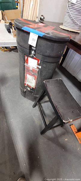 Trade show booth kit and wood stool | Maxsold