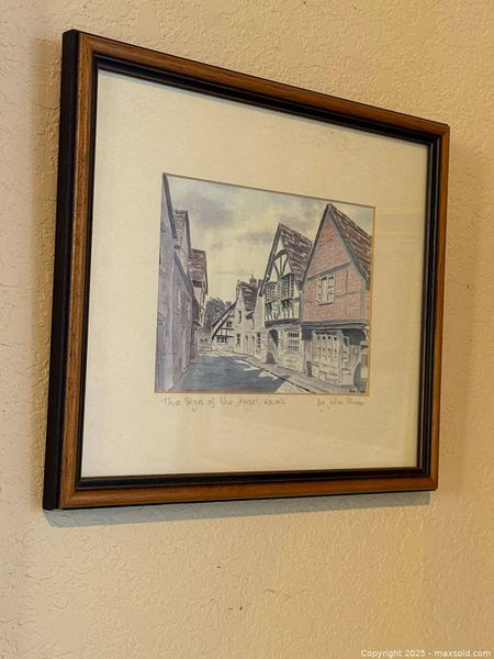 Vintage “The Sign of the Angel” print by John Rixon | Maxsold