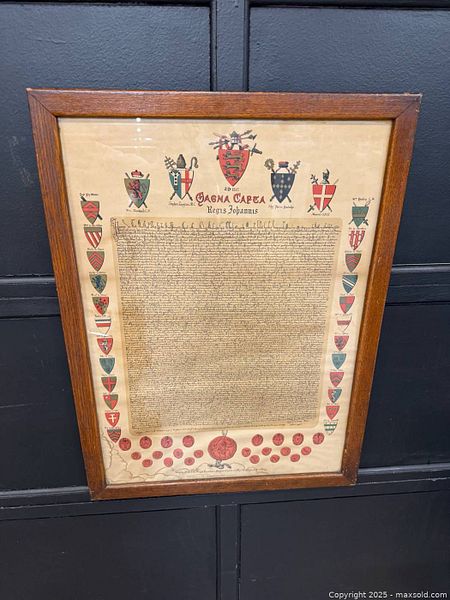 Antique framed Magna Carta print | Maxsold