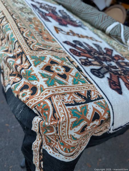 Vintage Handmade Wall Hanging And Tablecloth | Maxsold