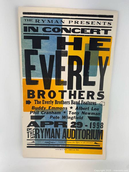 The Everly Brothers 1998 Ryman concert poster | Maxsold