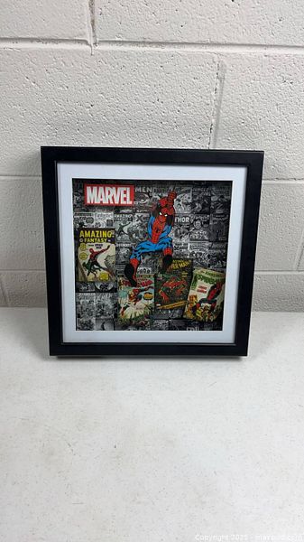 Marvel Spider-Man framed shadow box art | Maxsold