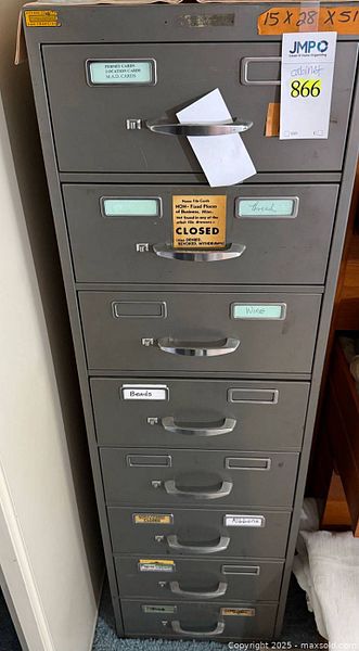 Vintage 8-Drawer Metal Filing Cabinet | Maxsold