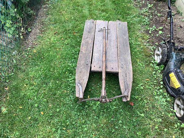 Vintage handmade wooden sled, 44x18x8 in | Maxsold