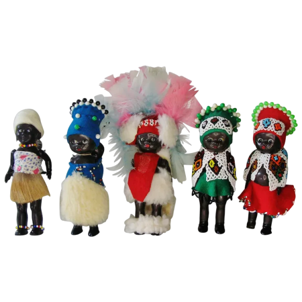 Five vintage African costume dolls | Maxsold