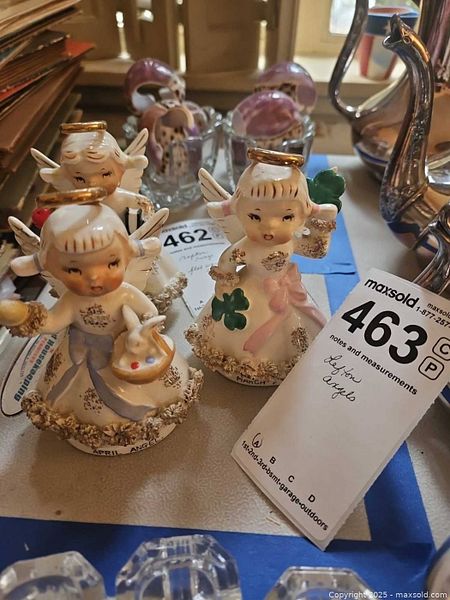 Lefton birth month angel figurines – March, April, September | Maxsold