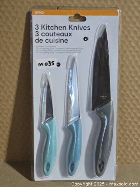 Anko 3 Kitchen Knives Set New | Maxsold