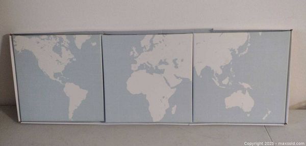 IKEA three-piece world map canvas set | Maxsold
