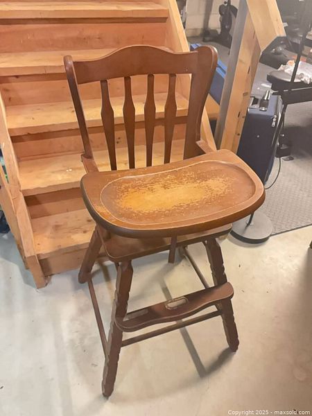 Antique wooden high chair | Maxsold