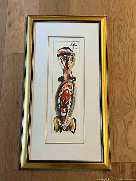 Michael Close framed mixed media abstract 1997 | Maxsold