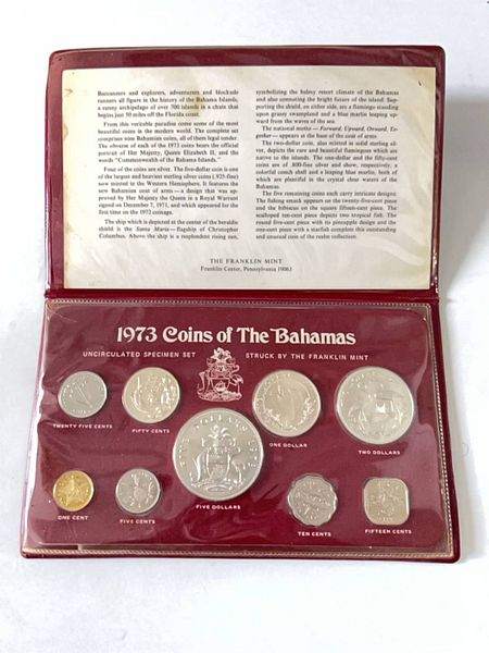 1973 Bahamas uncirculated 9-coin specimen set | Maxsold