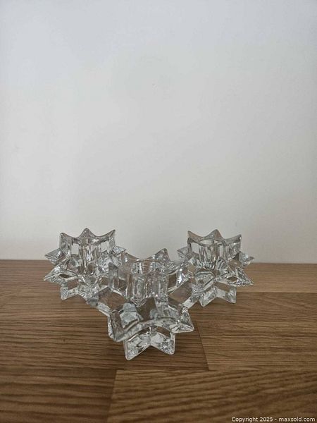 Vintage crystal star candle holders set of 3 | Maxsold