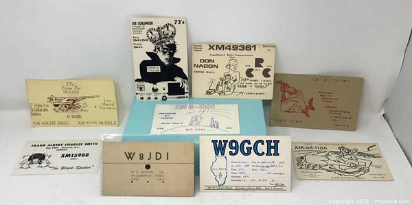 9 vintage mobile radio operator calling cards | Maxsold