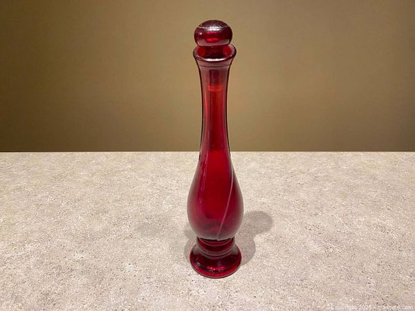 Avon ruby red glass perfume bottle with stopper | Maxsold
