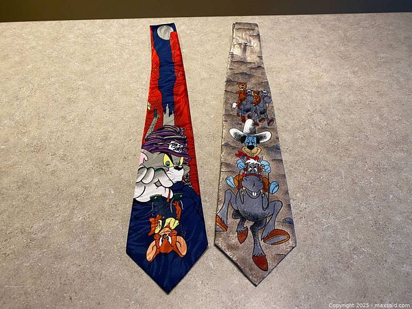 Vintage Tom & Jerry and Huckleberry Hound novelty neckties | Maxsold