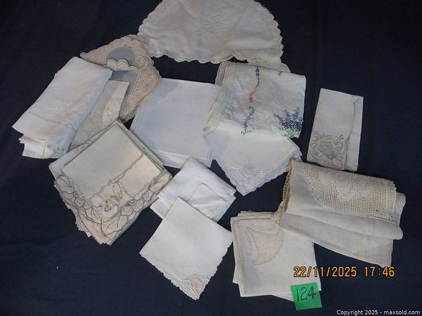Antique mixed white linens | Maxsold